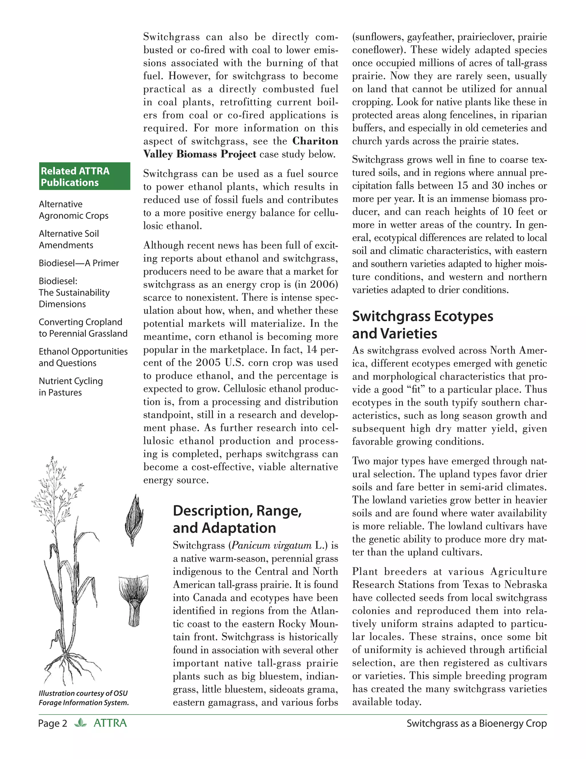 Switchgrass as a Bioenergy Crop | PDF