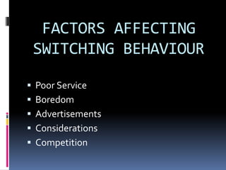 Switching behaviour; a case study on bsnl | PPT
