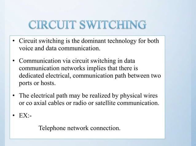 switching techniques in data communication and networking | PPTX