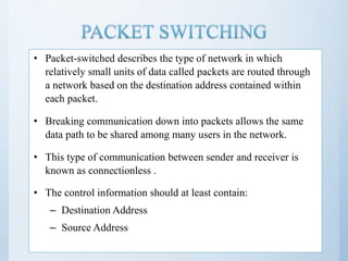 switching techniques in data communication and networking | PPTX