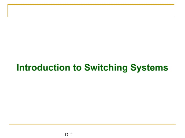 Switching systems lecture1 | PPT