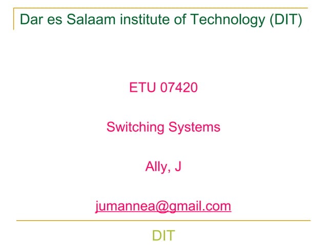 Switching systems lecture2 | PPT
