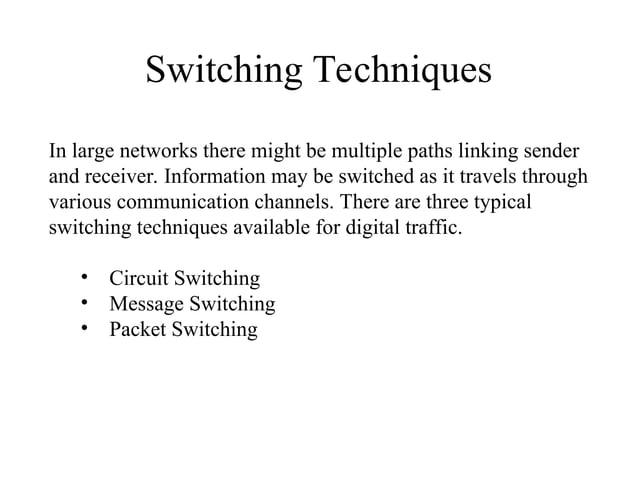 Switching Techniques, Circiut switching.ppt