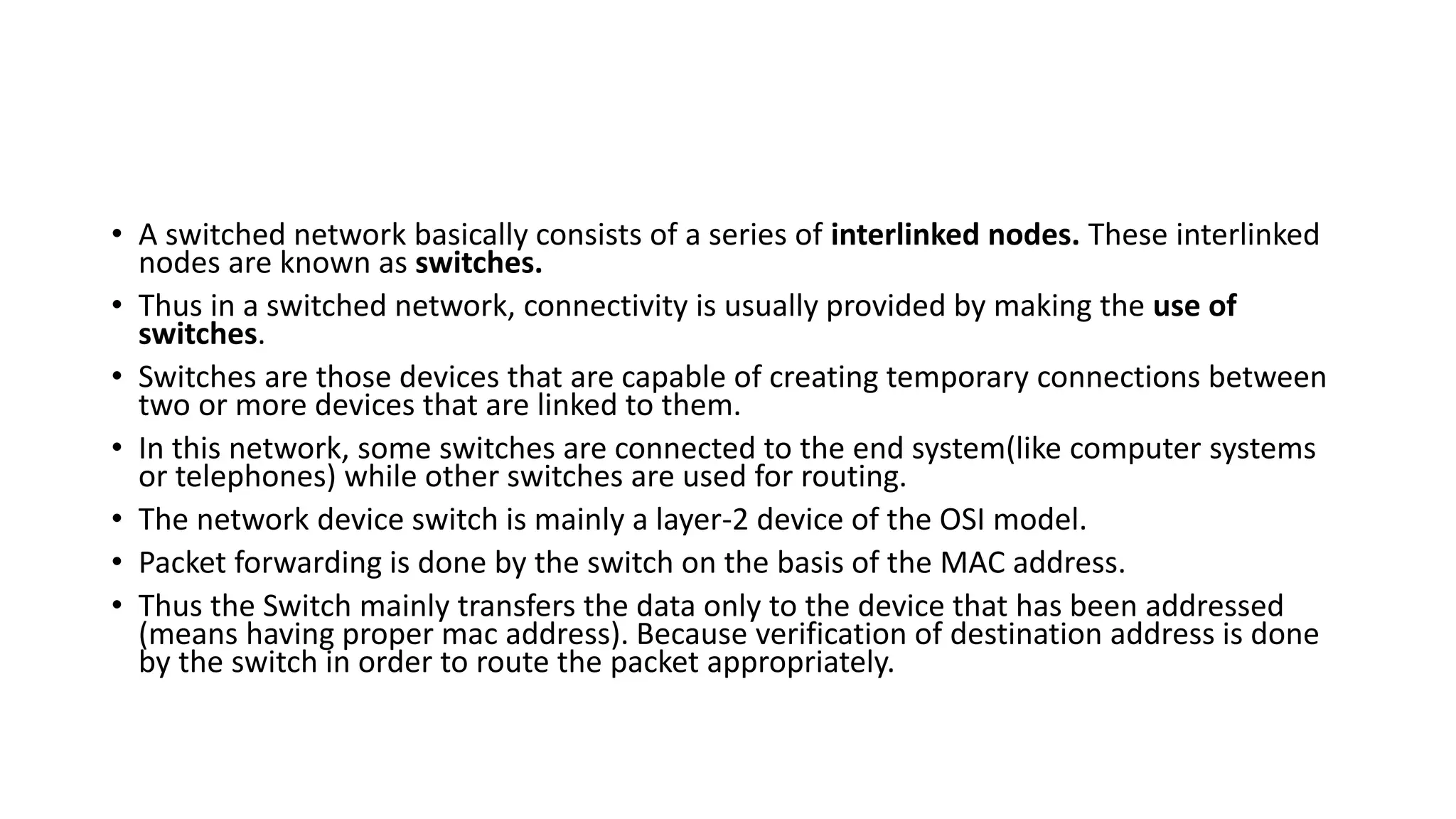 Switching Types Circuit Packet And Message Ppt