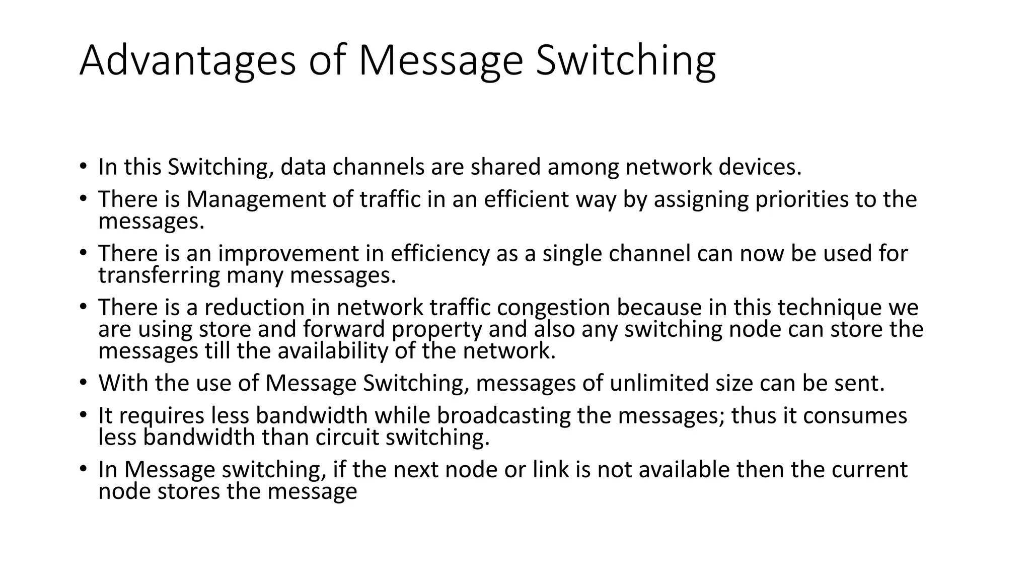 Switching Types Circuit Packet And Message Pptx Computer Networking Computing