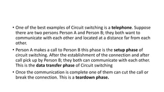 Switching types-circuit, packet and message | PPTX