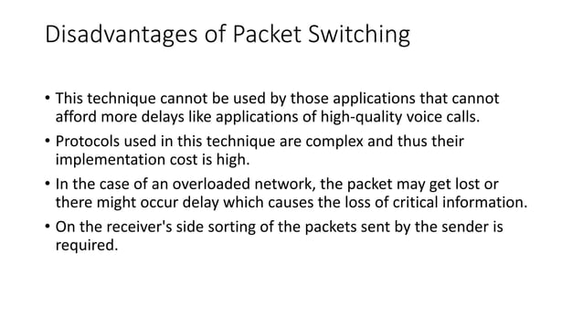 Switching Types Circuit Packet And Message Pptx Computer Networking Computing