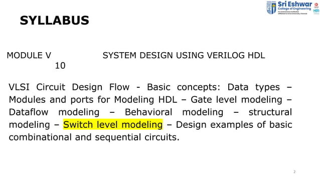 Switch Level Modelling Pptx