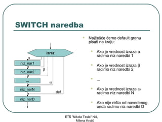 Switch naredba algoritam | PPT