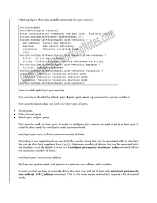 Switchport port security explained with examples | DOCX | Operating ...