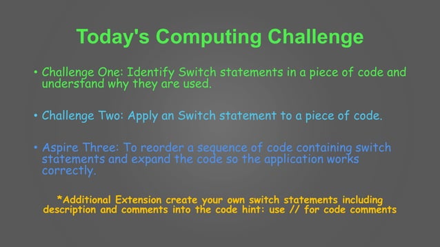 Switch statement | PPTX