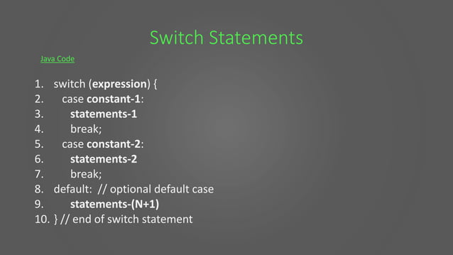 Switch statement | PPTX