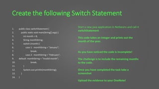 Switch statement | PPTX