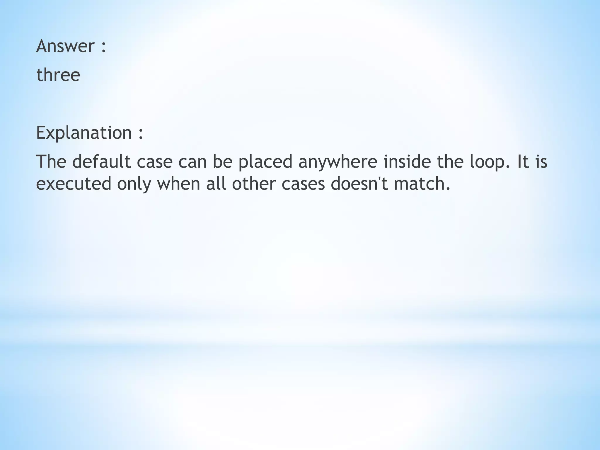 Switch Statement Mcq Pptx