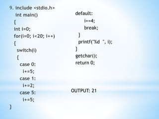Switch statement mcq | PPT