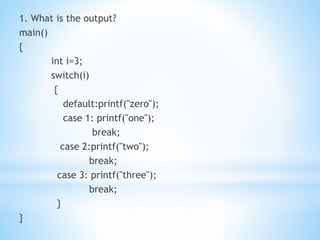 Switch statement mcq | PPT