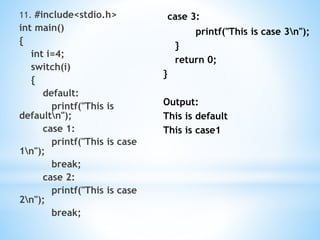 Switch statement mcq | PPT