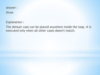 Switch statement mcq | PPT