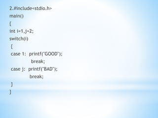 Switch statement mcq | PPT