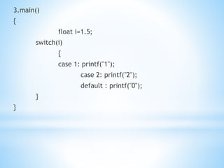 Switch statement mcq | PPT