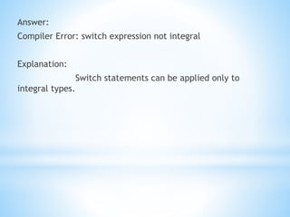 Switch statement mcq | PPT