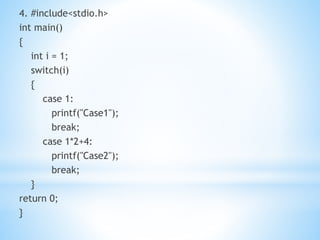 Switch statement mcq | PPT