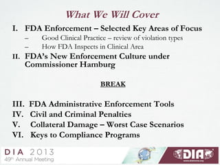 FDA Enforcement -- Tutorial at Drug Information Association Annual ...