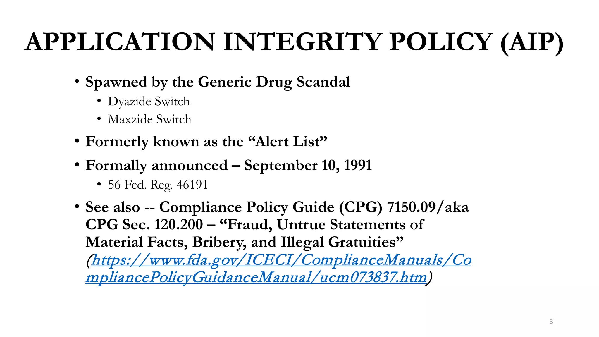 The Application Integrity Policy (AIP): A Little History | PPT
