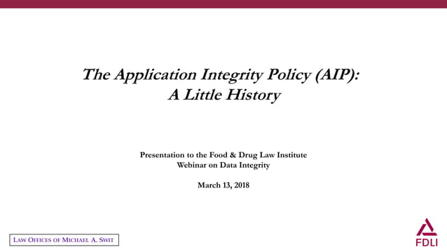 The Application Integrity Policy (AIP): A Little History | PPT