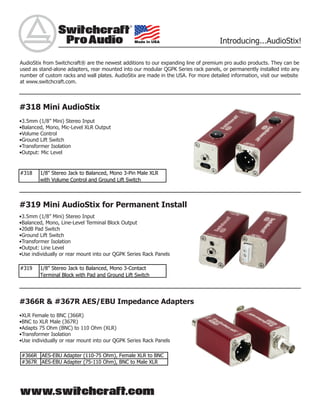 Swithchcraft audio stix v2 | PDF
