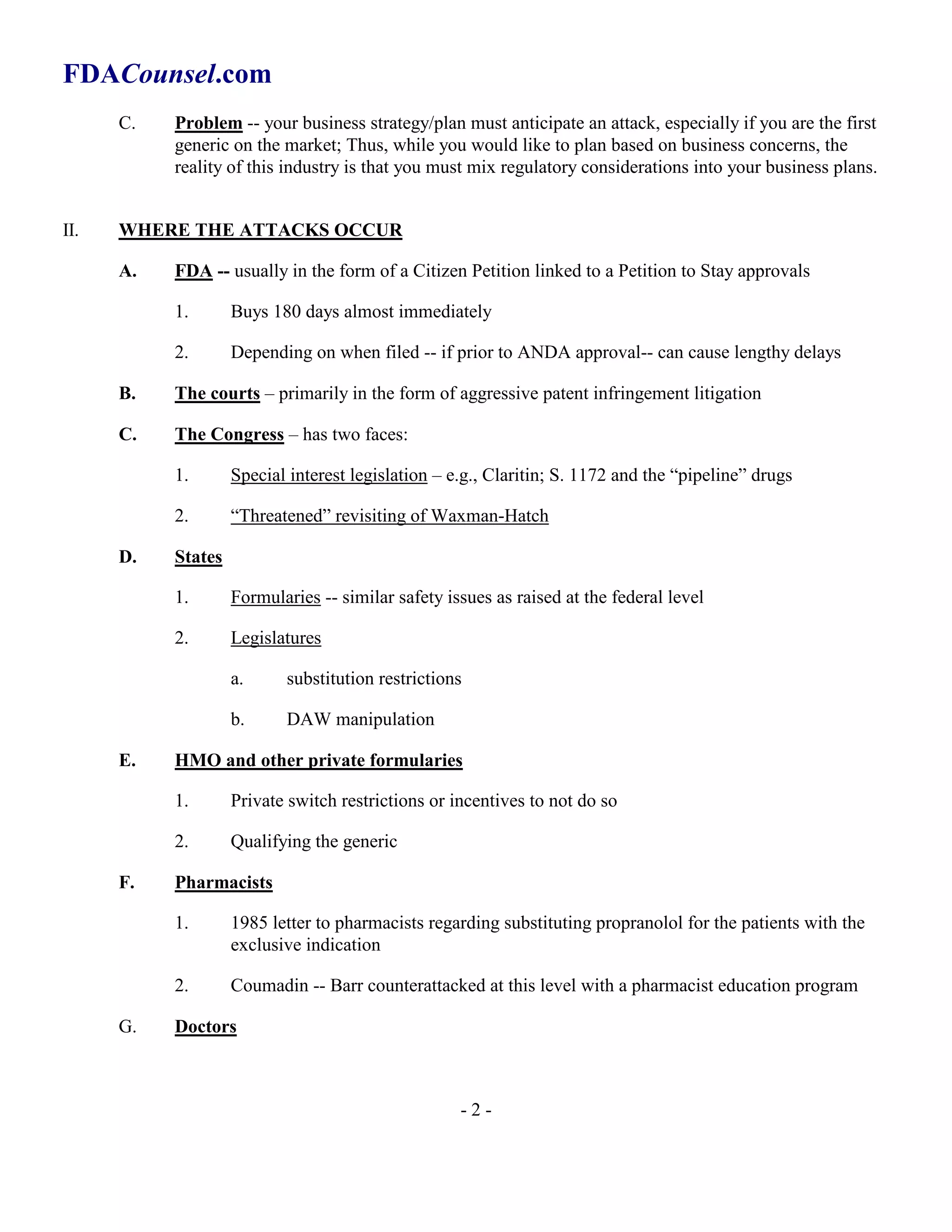 CHALLENGES TO GENERIC DRUG APPROVALS | PDF | Pharmaceutical Industry ...