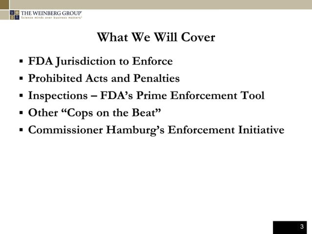 FDA Enforcement & Compliance for Medical Devices | PPT