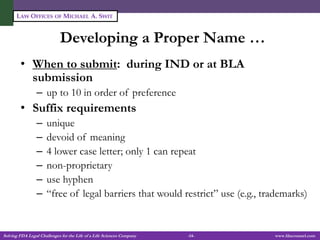 What’s In a Name? FDA and Non-Proprietary Names for Biologics ...