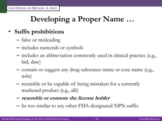 What’s In a Name? FDA and Non-Proprietary Names for Biologics ...
