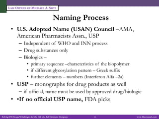 What’s In a Name? FDA and Non-Proprietary Names for Biologics ...