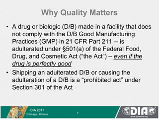 Quality Considerations in Due Diligence for Pharmaceutical Transactions ...