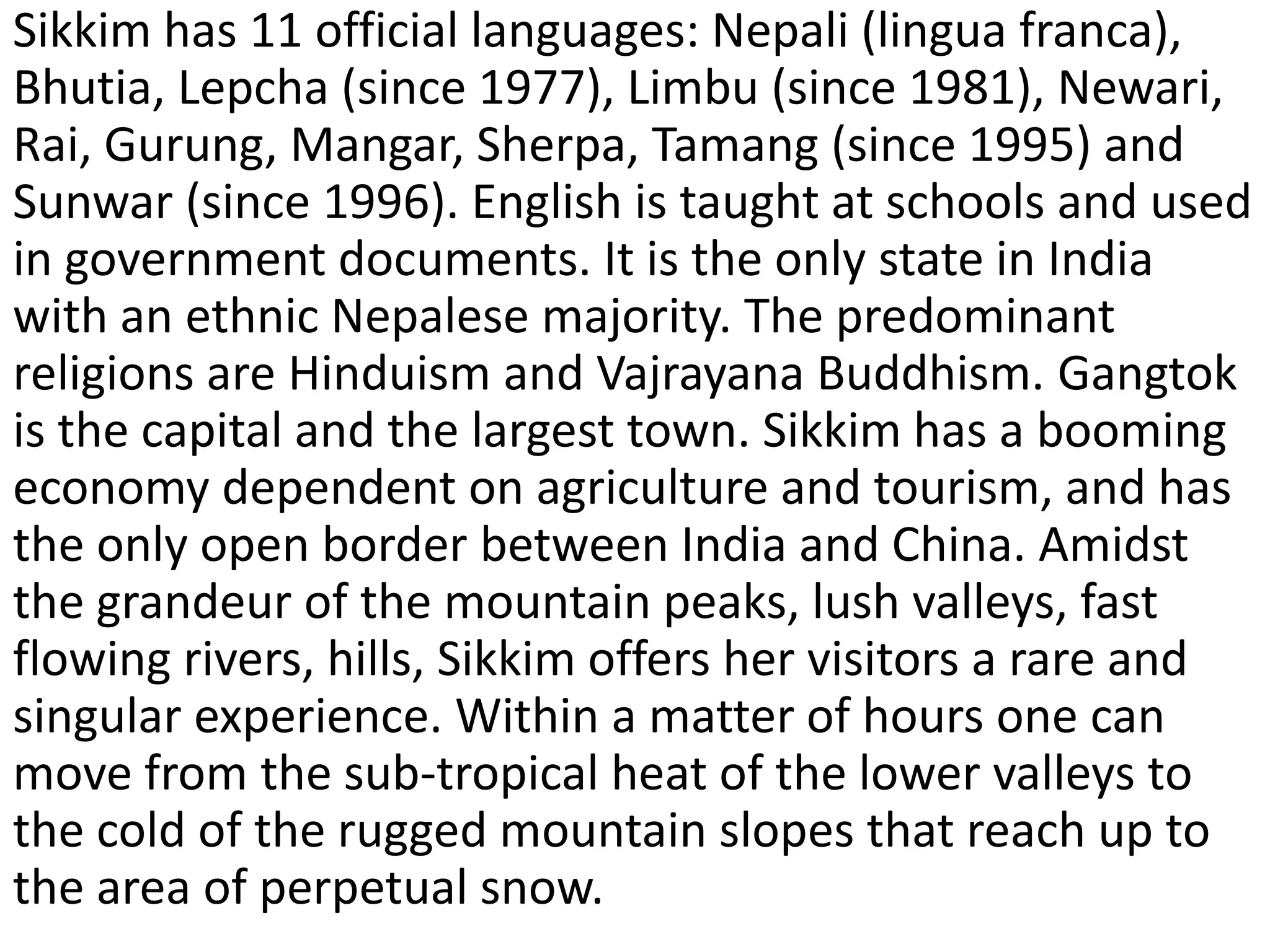 Geography of Sikkim - The Switzerland of East, R. A. Singh, NERIE ...
