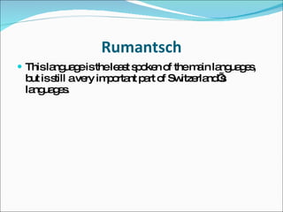 Switzerland’S Languages | PPT