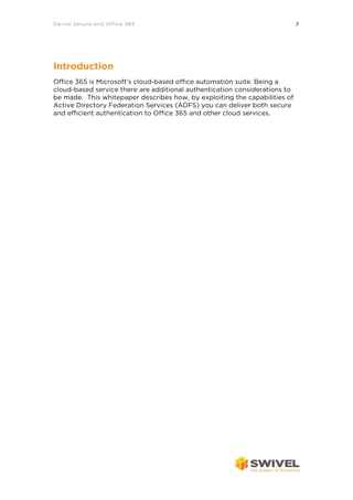 Swivel Secure, ADFS and Office 365 | PDF