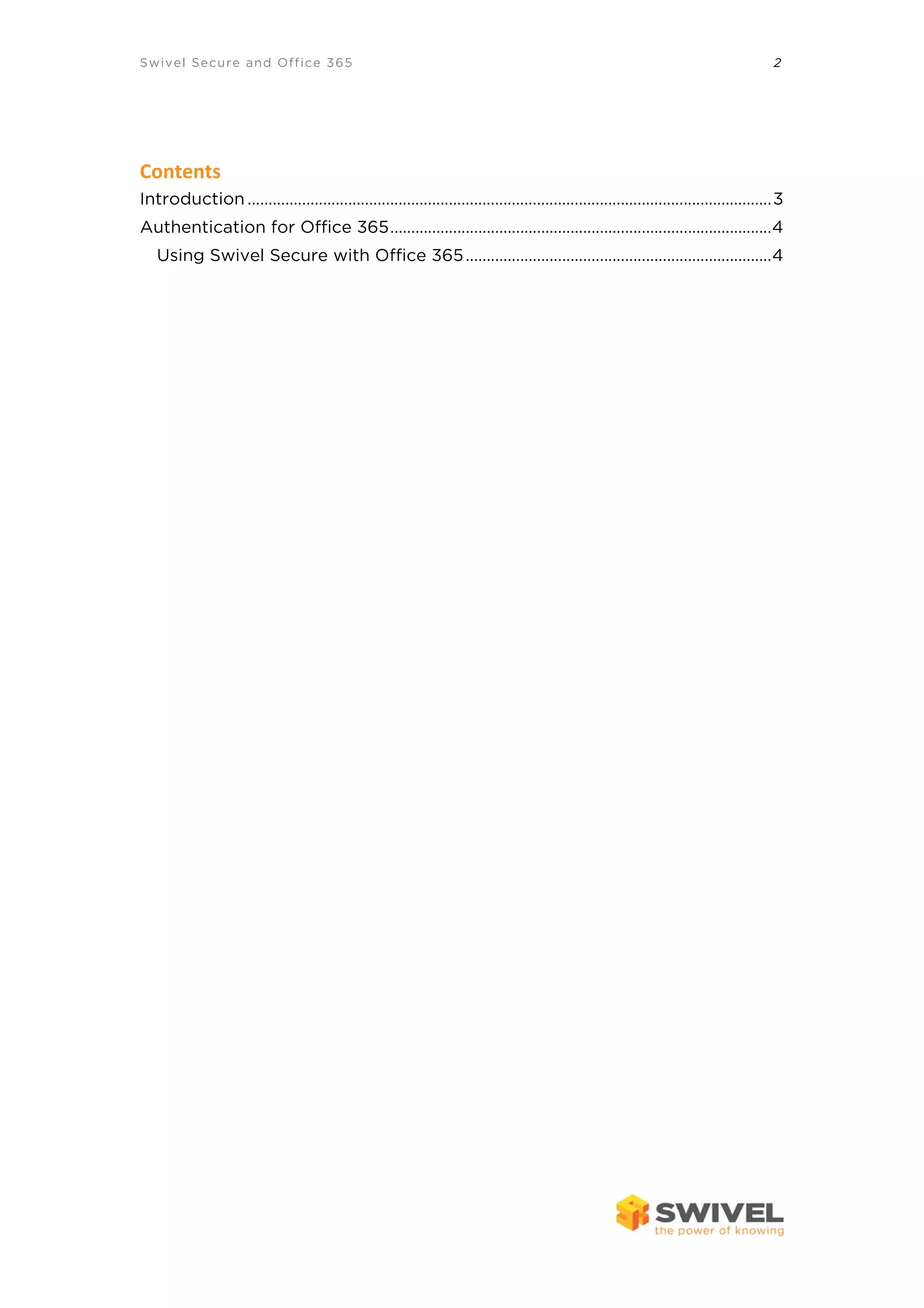 Swivel Secure and Office 365 | PDF