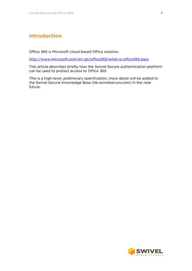 Swivel Secure and Office 365 | PDF | Cloud Computing | Internet
