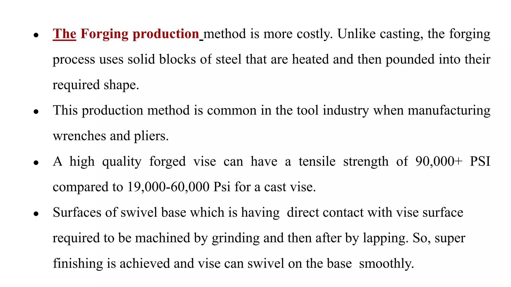 Swivel base vice Production Manufacturing | PPTX