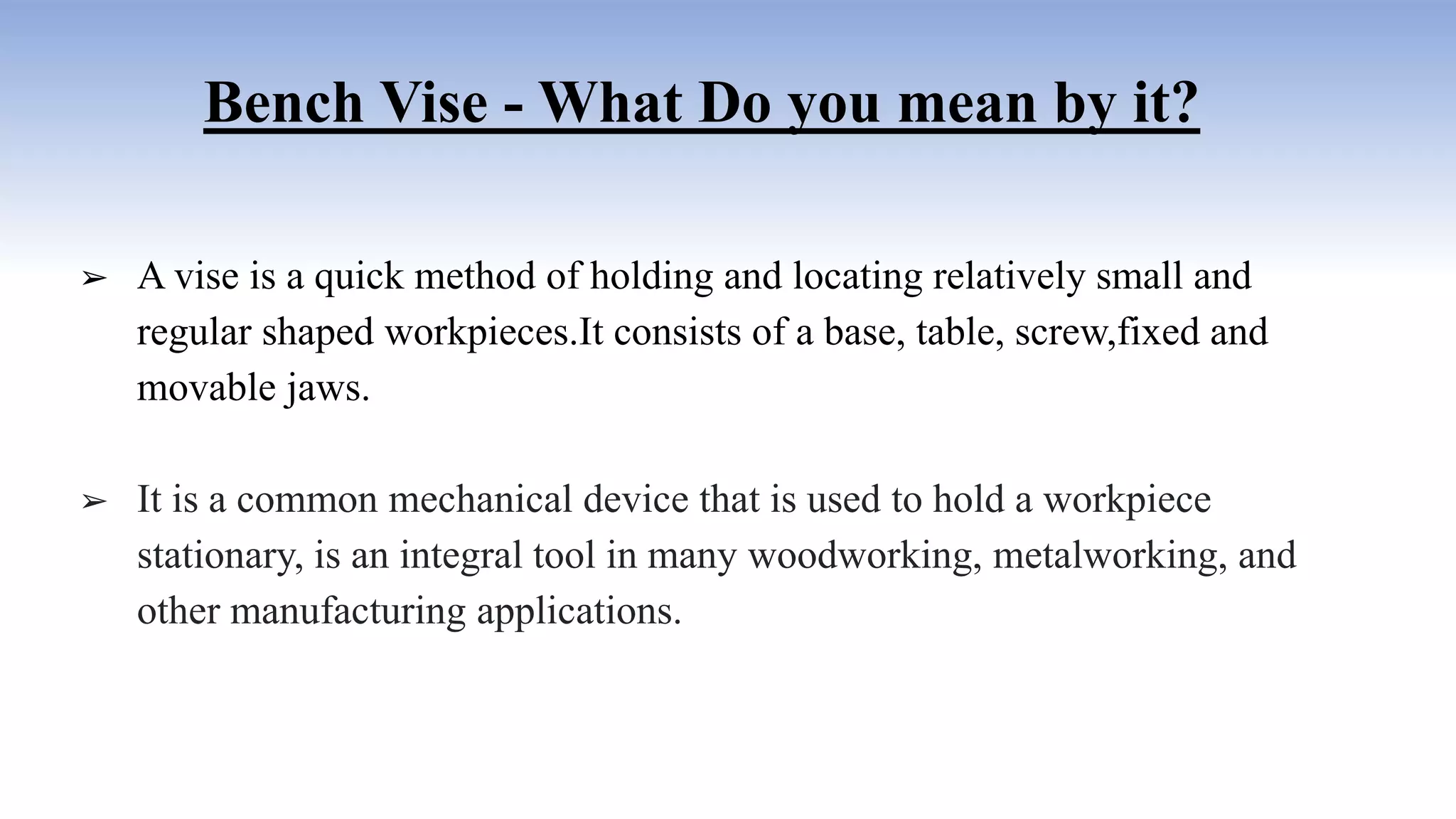 Swivel base vice Production Manufacturing | PPTX