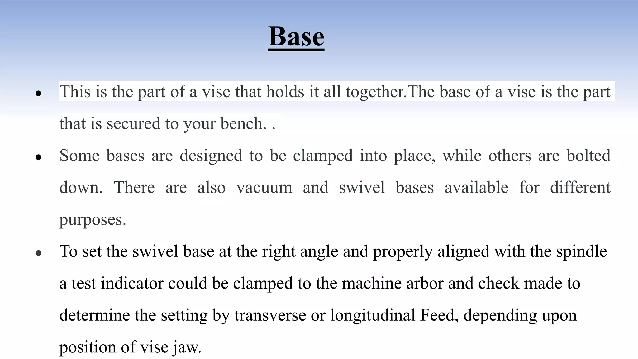 Swivel base vice Production Manufacturing | PPTX