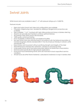 Swivel Joints, Swivel Joints Oilfield Equipment - WOM Group | PDF