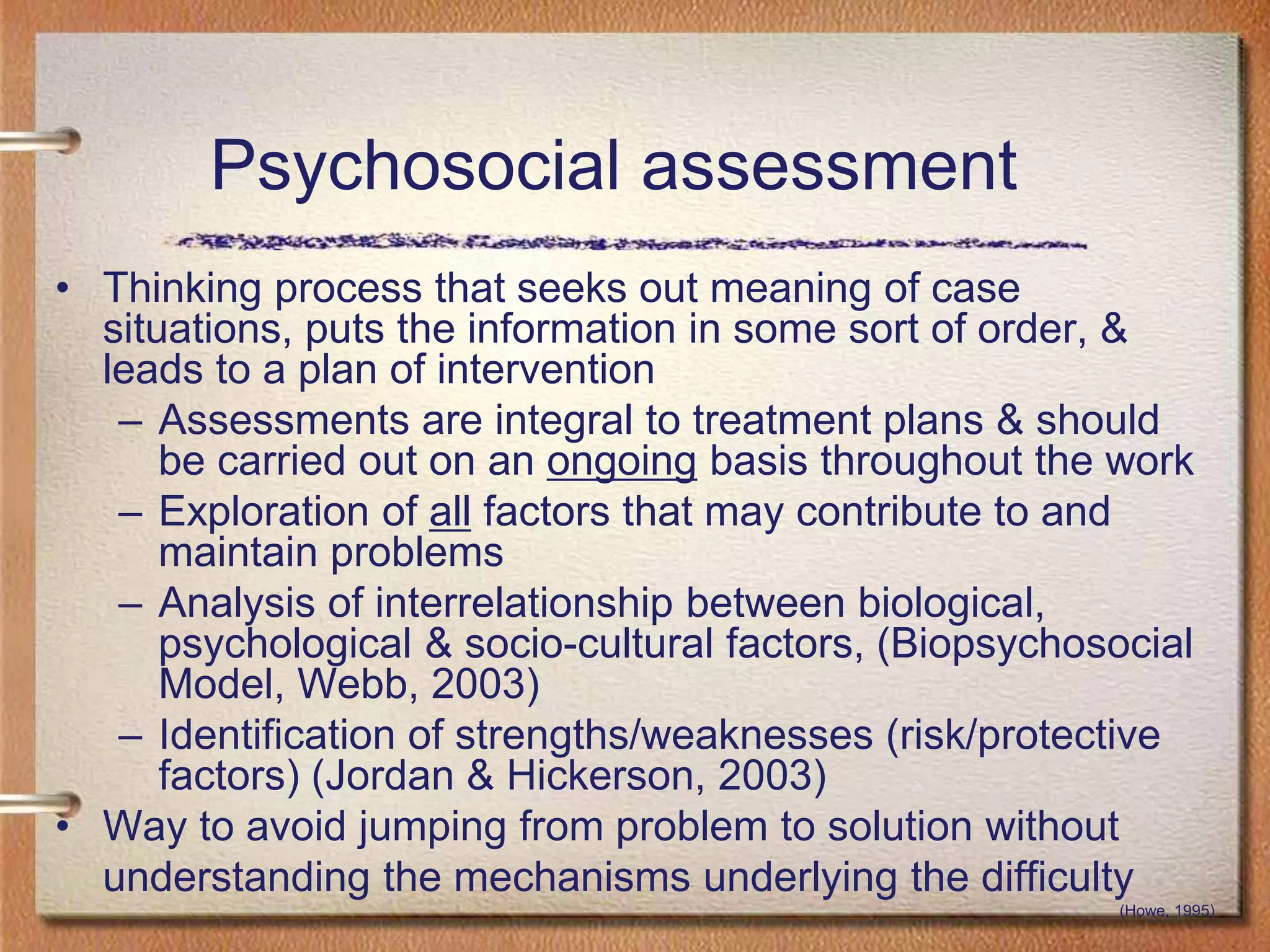 Week 3: Assessment & formulation with children & adolescents | PPT