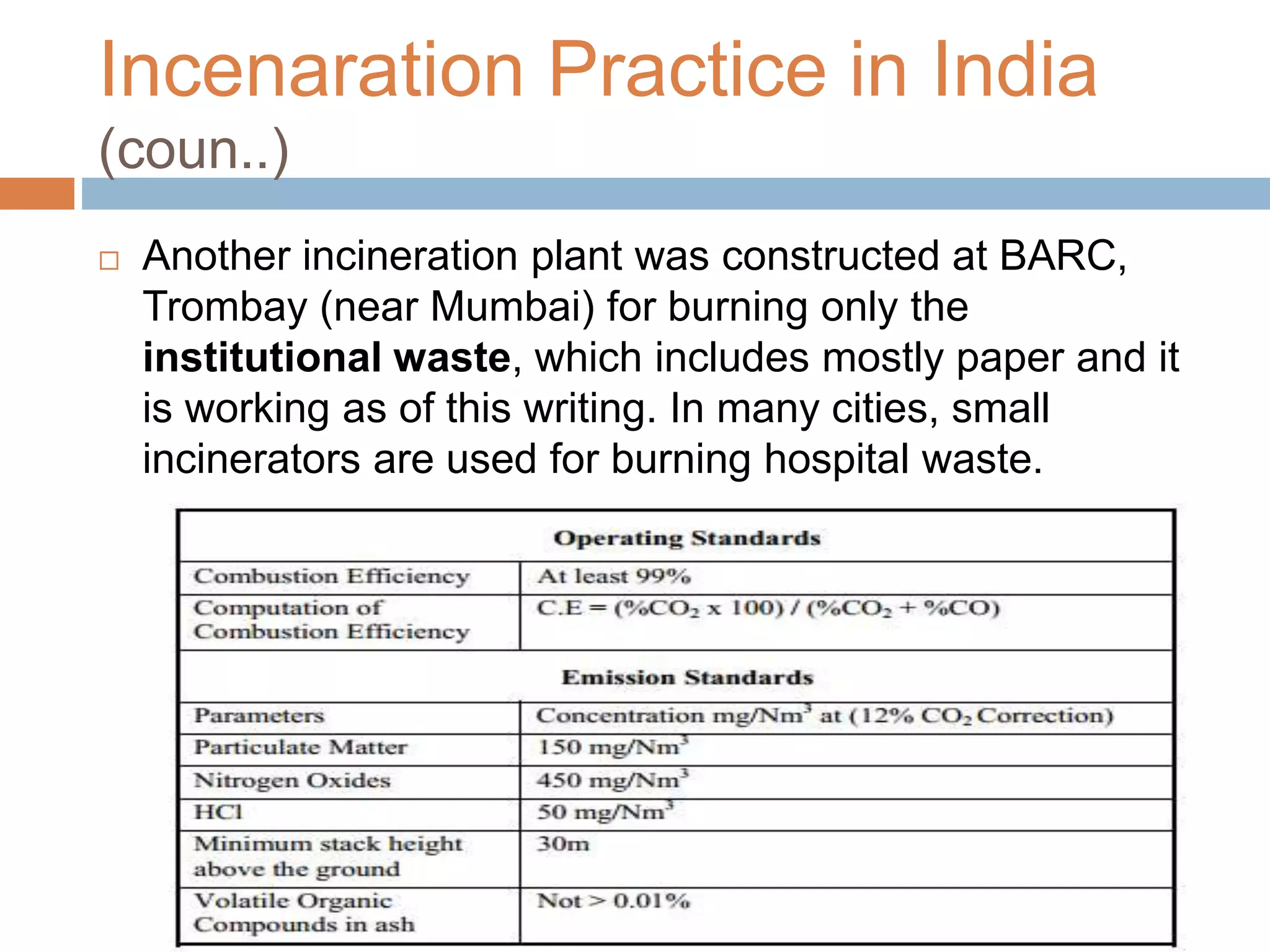 Incineration method of solid waste disposal | PPTX
