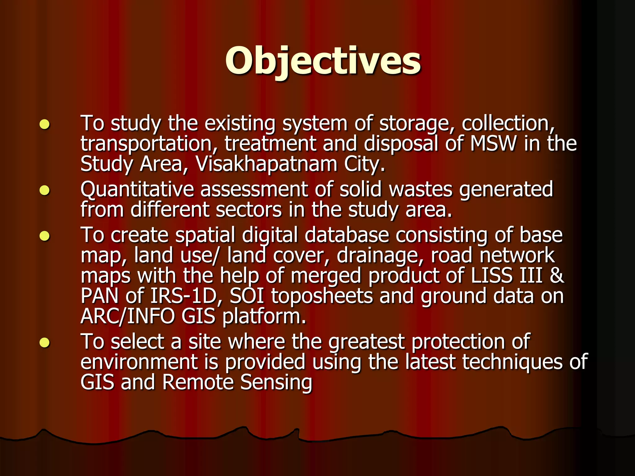 applications of rs and gis in solid waste management | PPTX