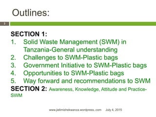 Solid Waste Management presentation by Henry Kazula | PPT