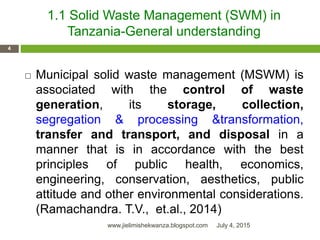 Solid Waste Management presentation by Henry Kazula | PDF